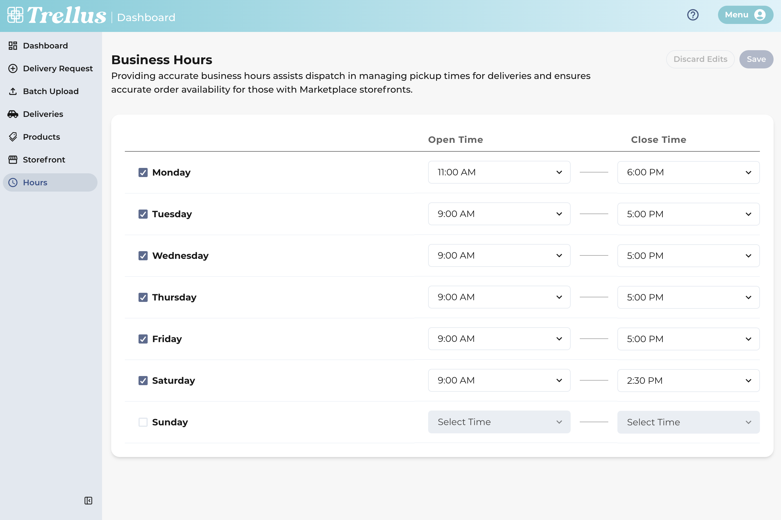 How do I set my store hours and availability? – Trellus Help Center